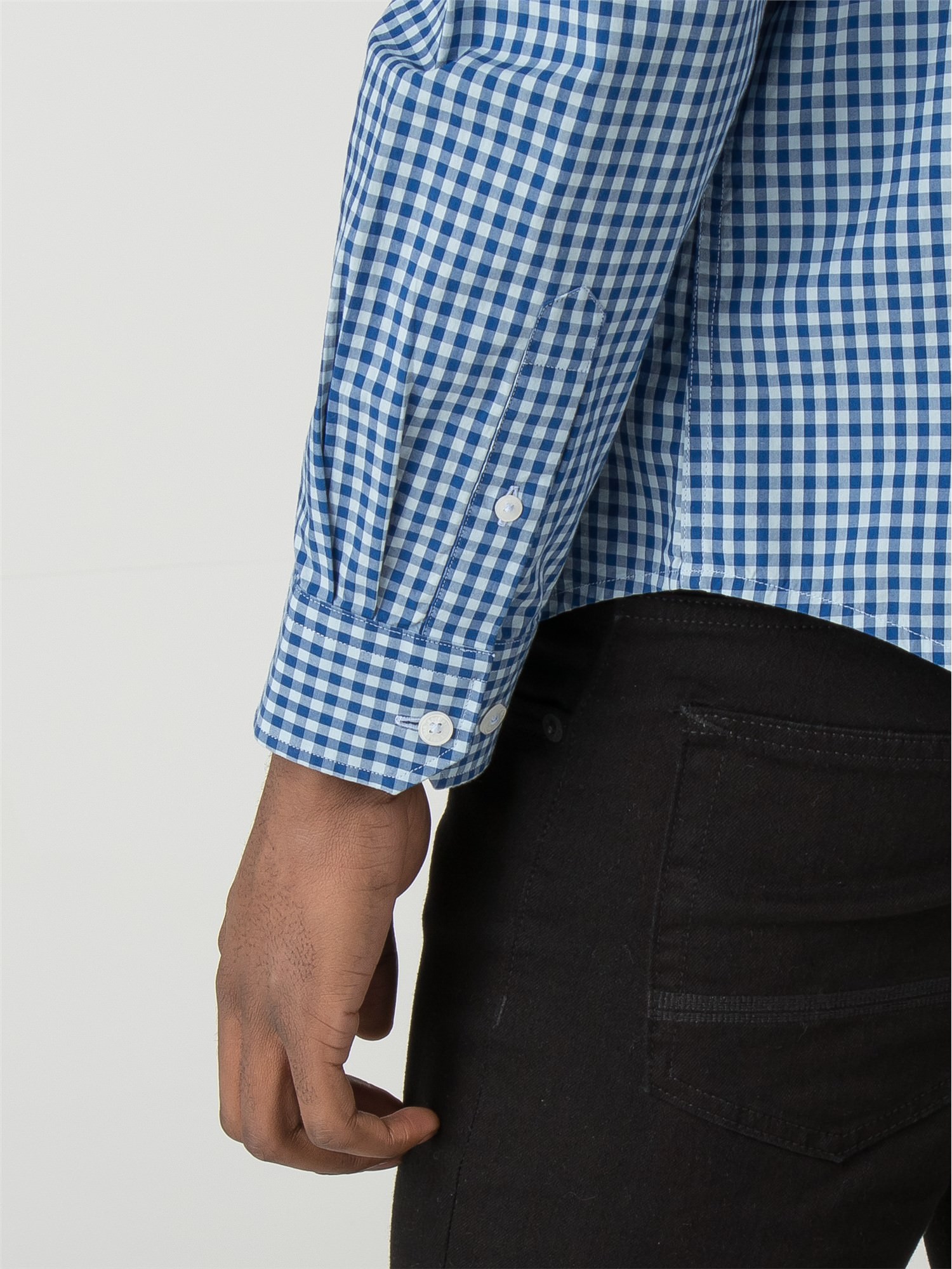 Mens Long Sleeve Sky Blue Gingham Shirt | Ben Sherman | Est 1963