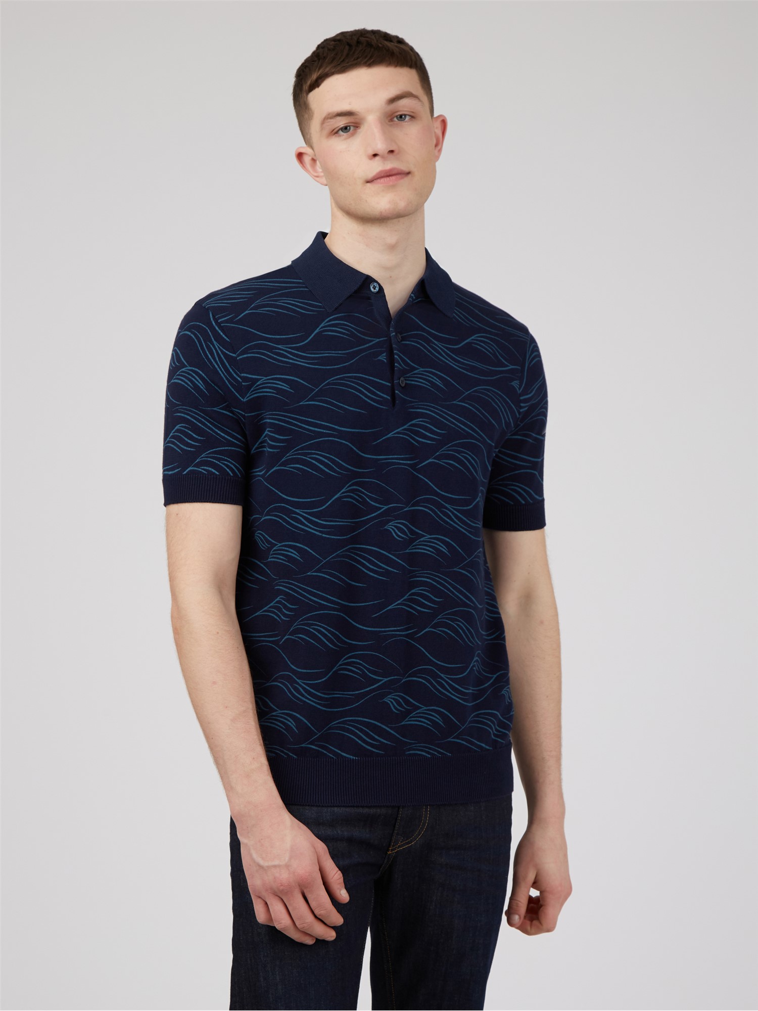Wave Print Polo Shirt - Ben Sherman UK