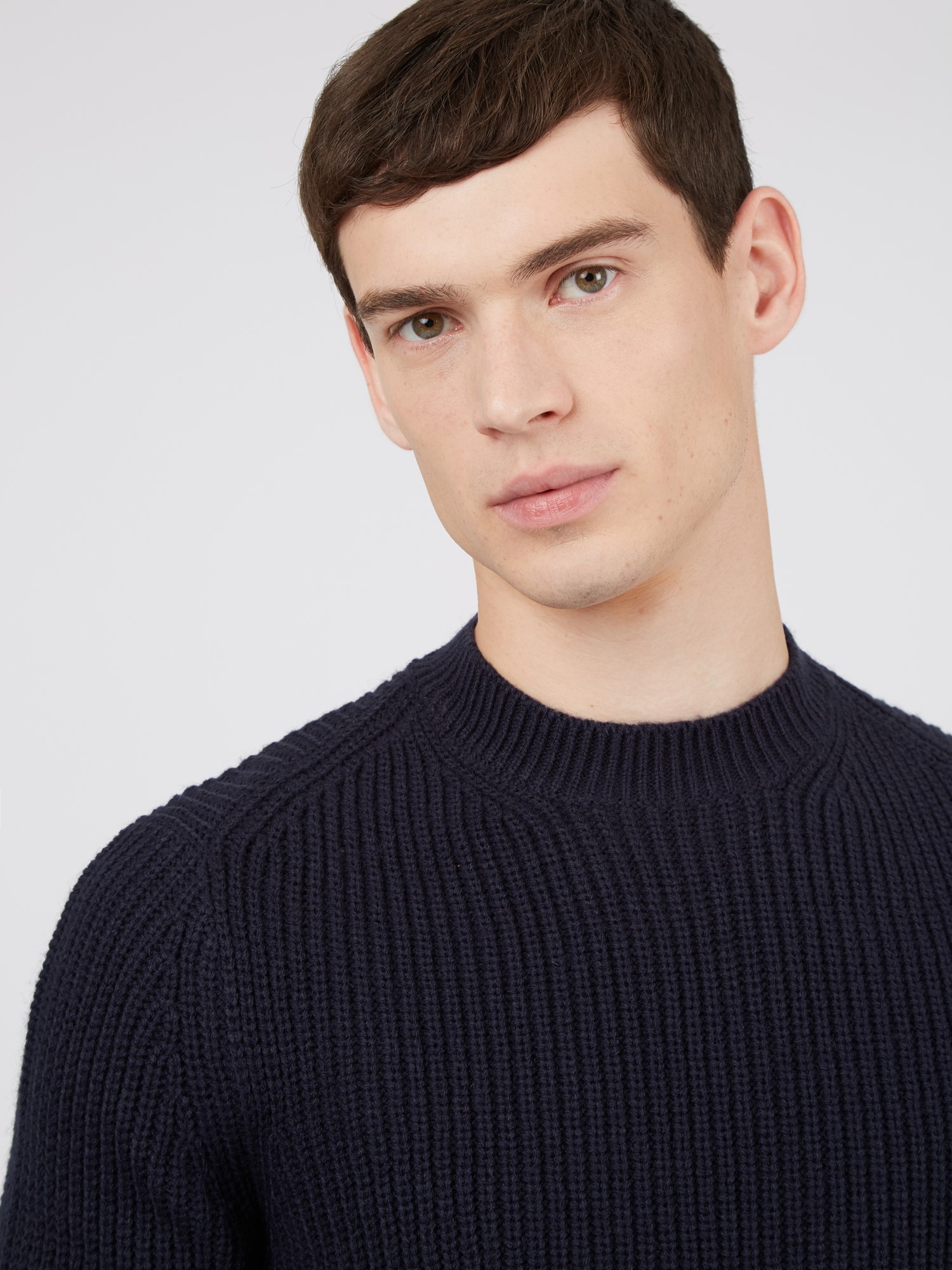Fisherman's Rib Jumper - Dark Navy - Ben Sherman UK