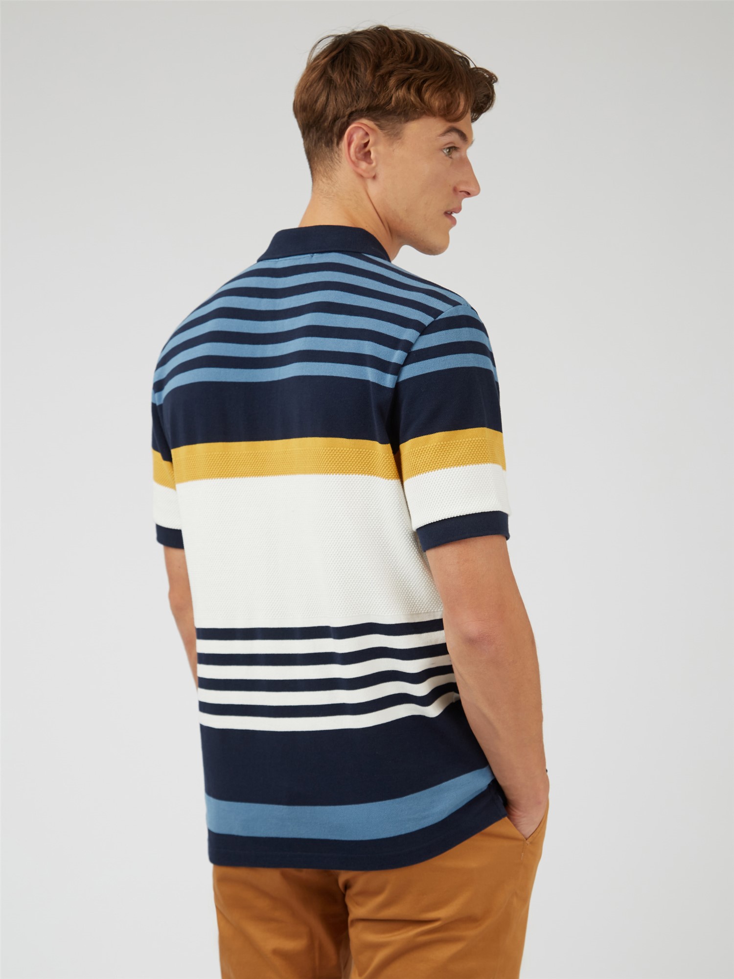Engineered Stripe Polo - Dark Navy - Ben Sherman UK
