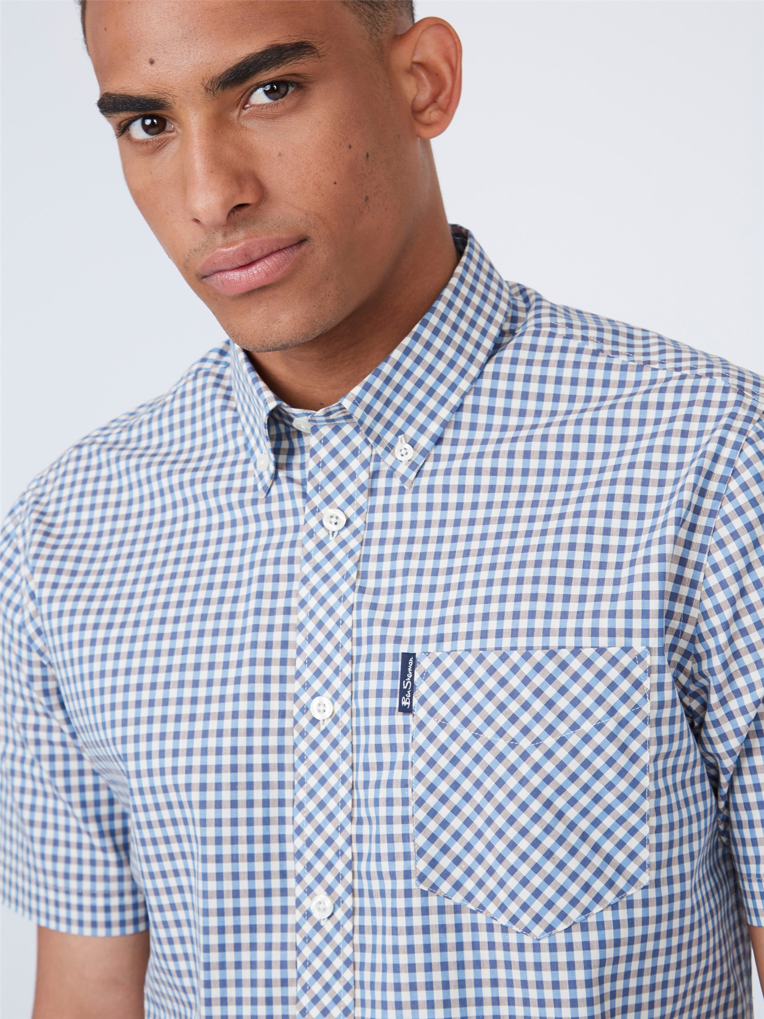Gingham Shirt - Persian Blue - Ben Sherman UK