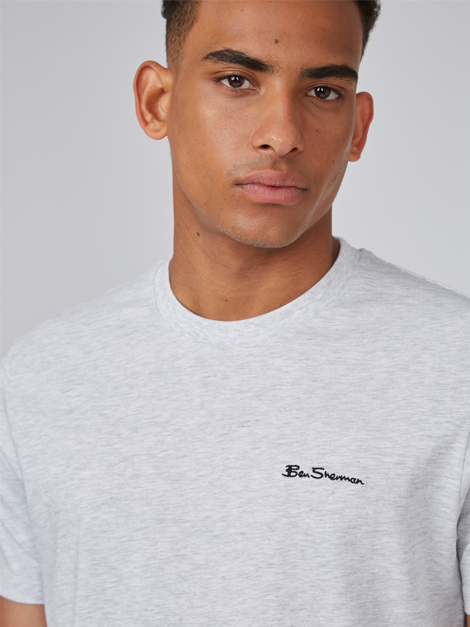 Ben Sherman Light Grey Embroidered Logo T-shirt - Ben Sherman UK