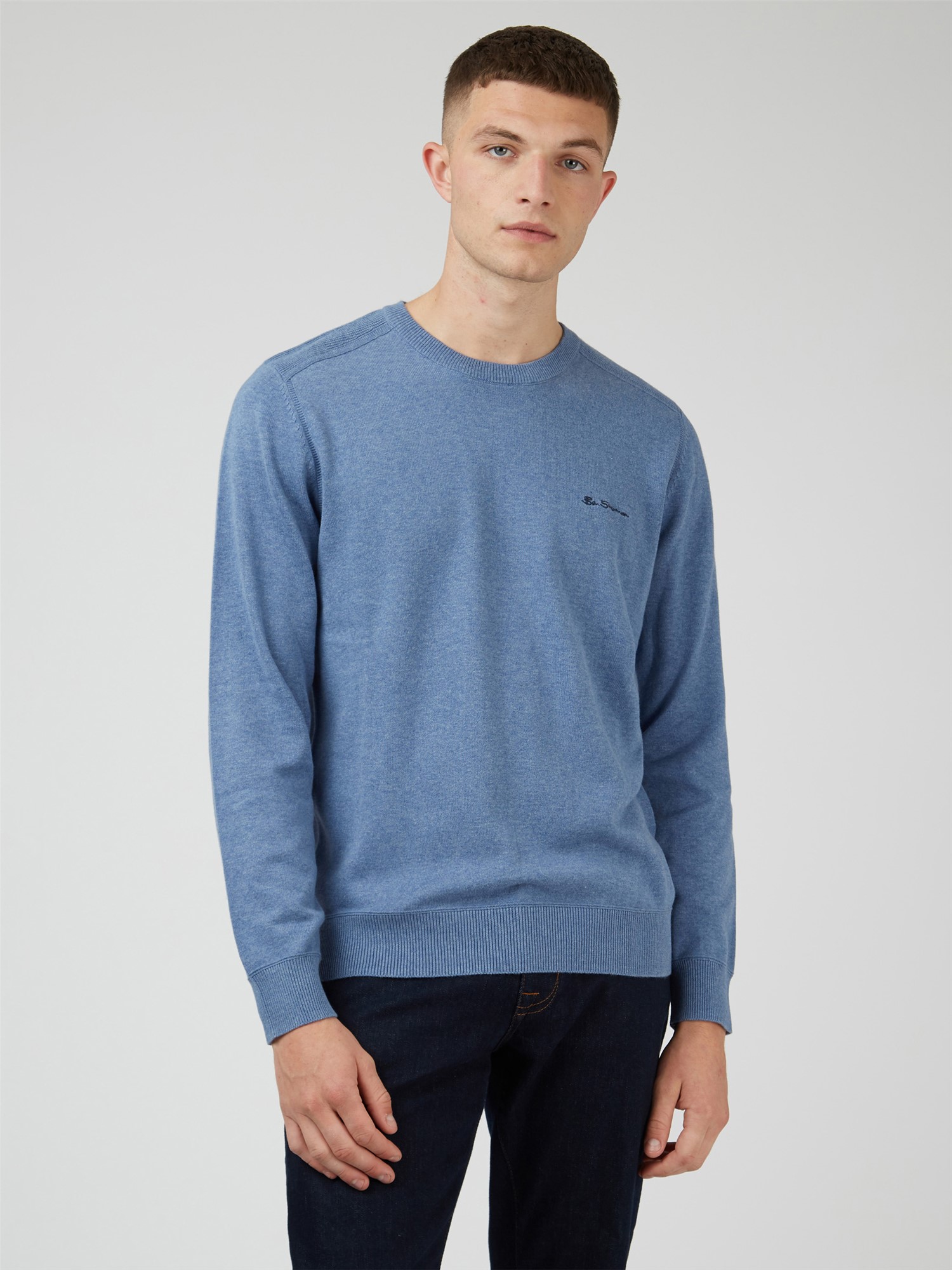Ben Sherman Stitch Detail Crew Neck Knit Jumper
