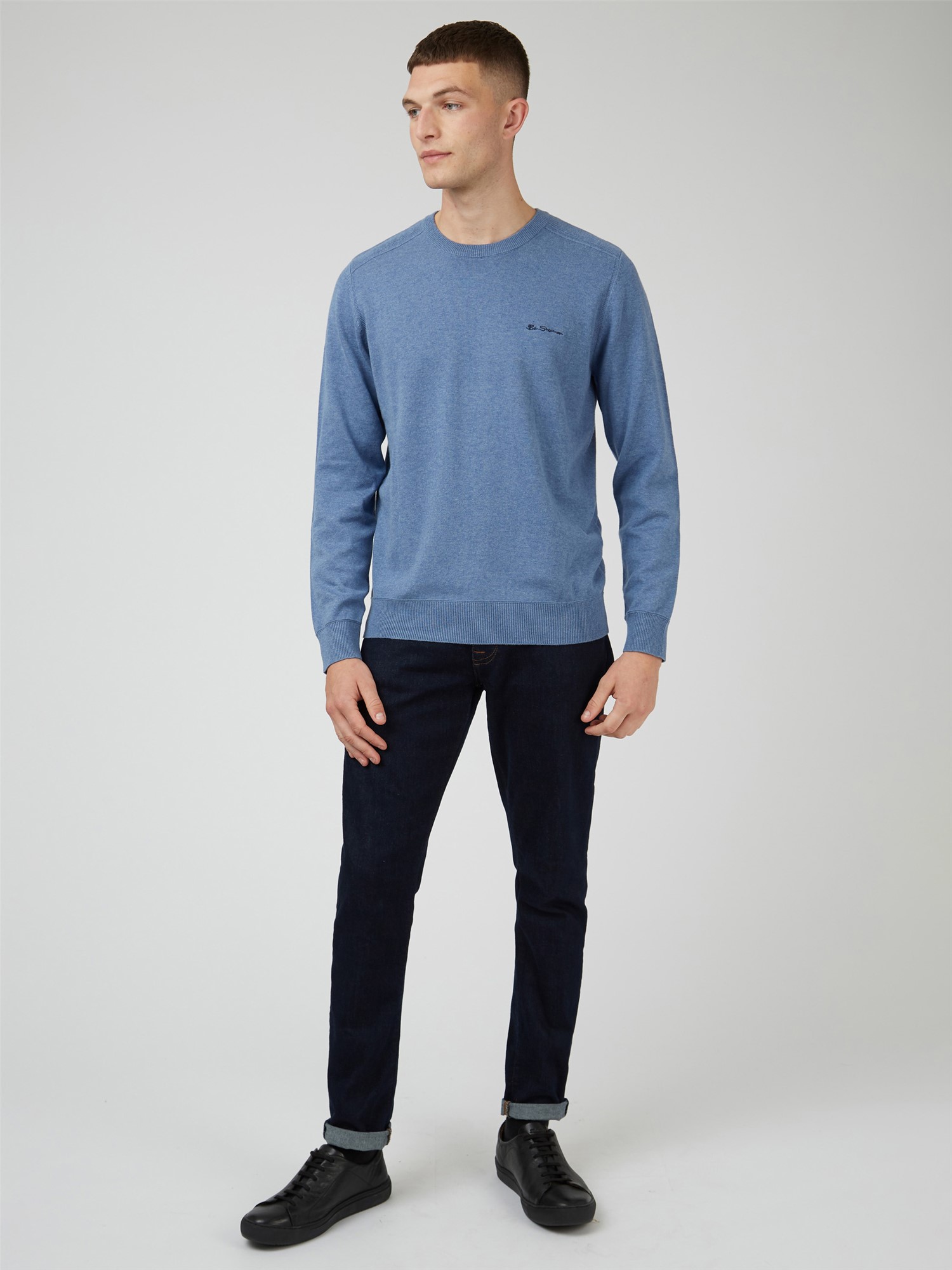Ben Sherman Stitch Detail Crew Neck Knit Jumper