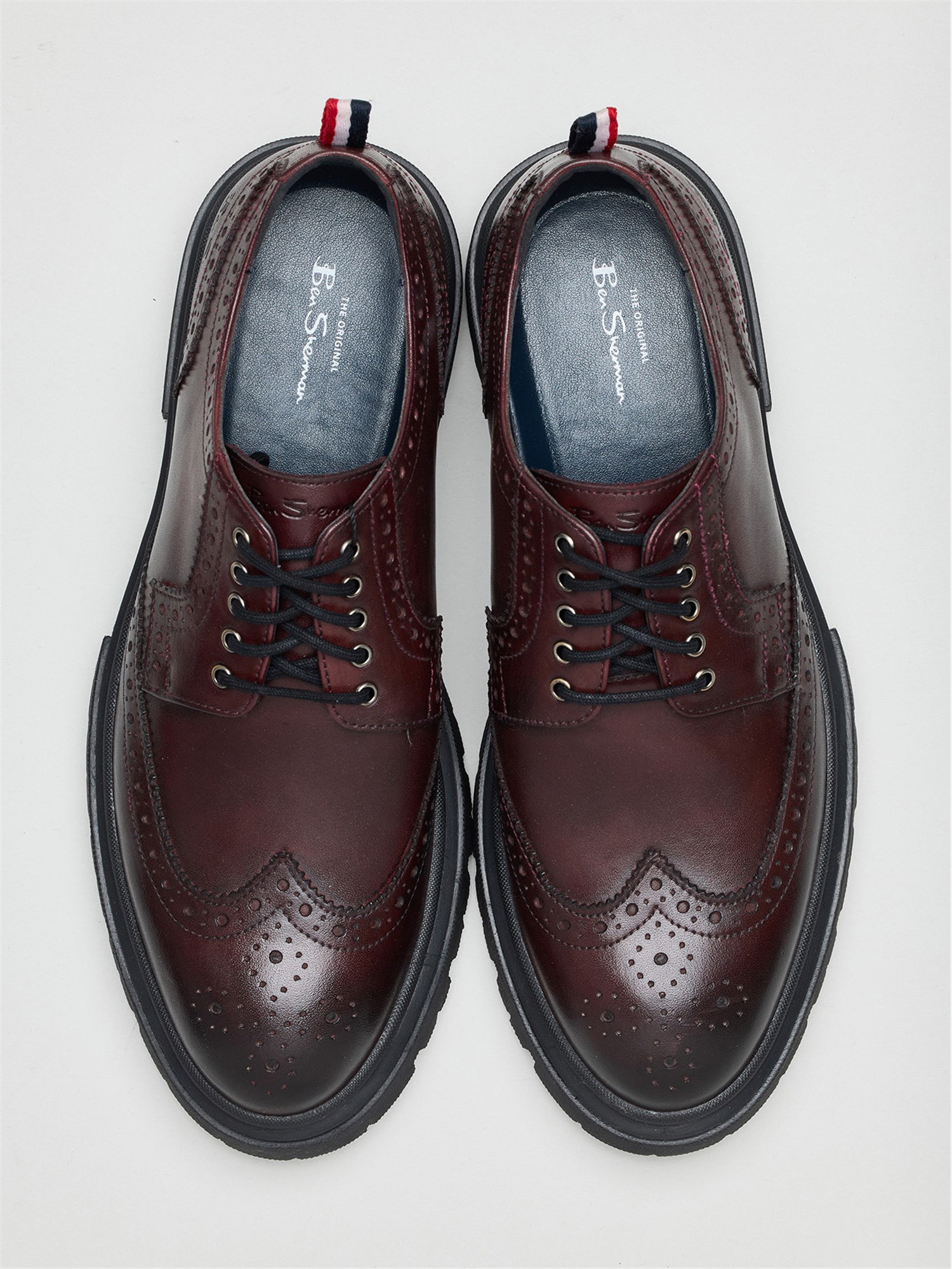 Monday Burgundy Brogue Shoe in Burgundy - Ben Sherman UK